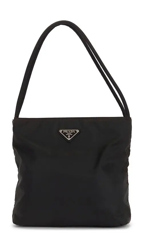 FWRD RENEW Prada Tessuto Flat Messenger Bag - Black