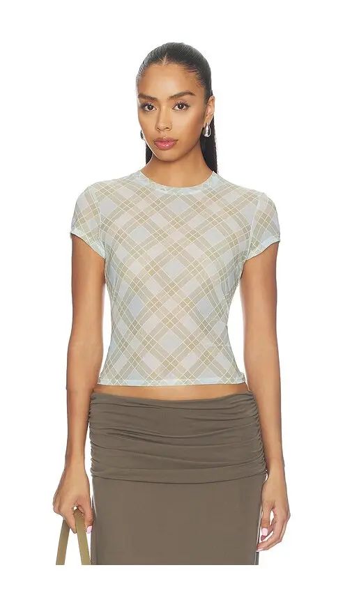 Good American The Mesh Baby Tee In . Also - Multi