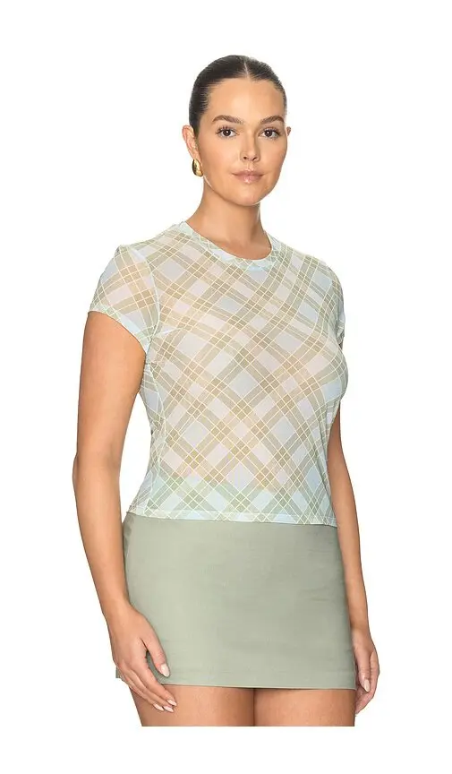 Good American The Mesh Baby Tee In . Also