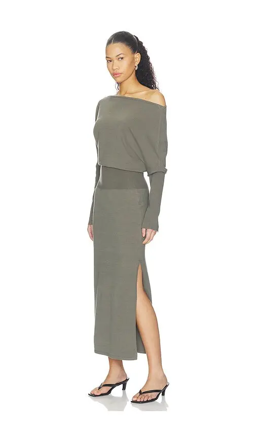 Simkhai Janese Off Shoulder Midi Dress - Army