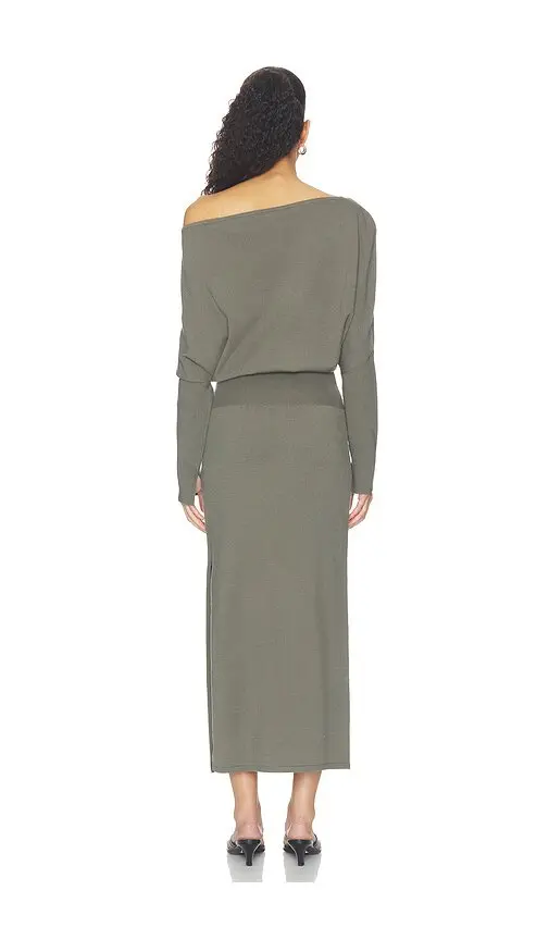 Simkhai Janese Off Shoulder Midi Dress - Army