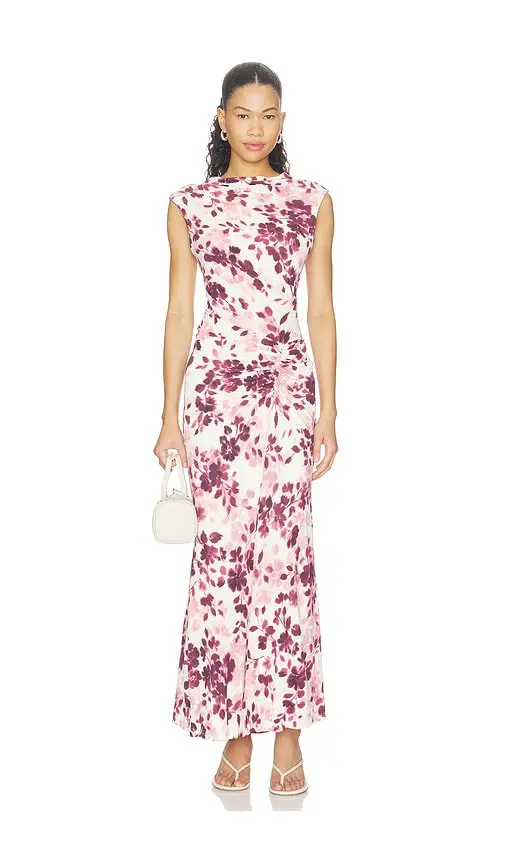 Simkhai Acacia Short Sleeve Midi Dress In . Also - Wine