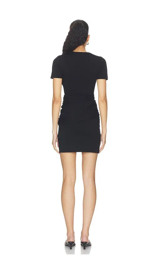 Simkhai Leni Short Sleeve Draped Mini Dress