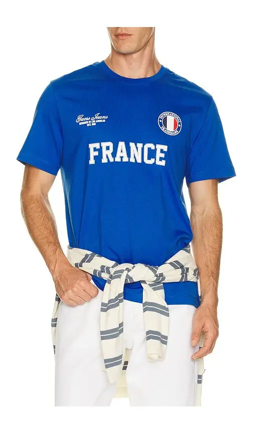 Guess World Cup Tee In . Also - Blue