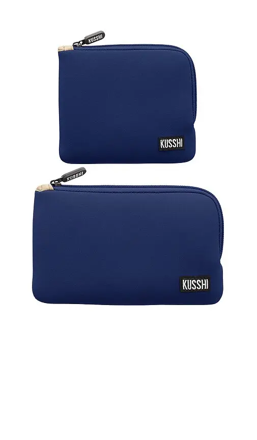 KUSSHI On-the-go Pouch Set - Navy