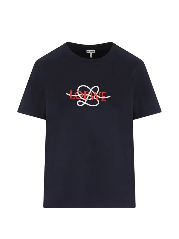 Loewe Logo Cotton T-shirt - Blue