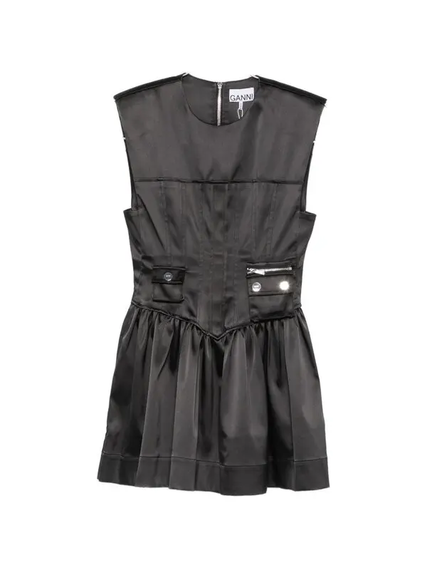 GANNI Corset Mini Dress - Black