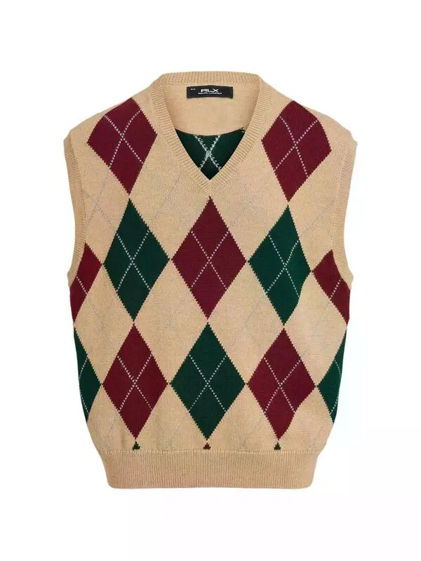 Rlx Ralph Lauren Big Fit Argyle Sweater Vest - Neutrals