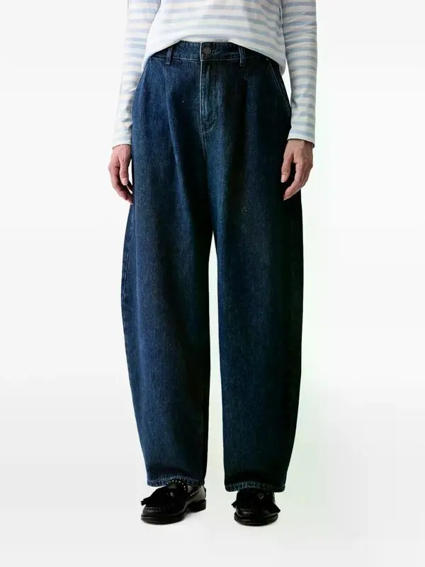 Karl Lagerfeld Embroidered-logo Pleated Jeans