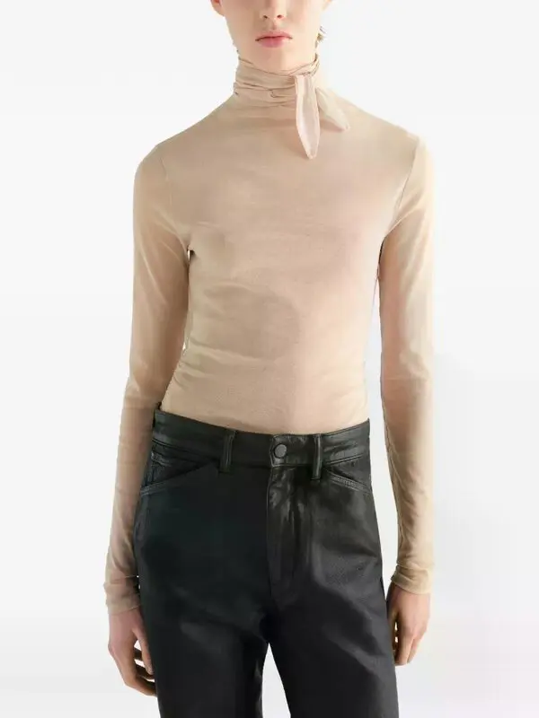 LEMAIRE Mesh Jersey Ballerina Scarf Top - Neutrals