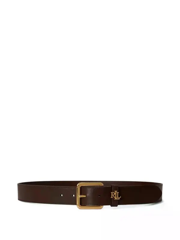 Ralph Lauren Logo-plaque Leather Belt - Brown