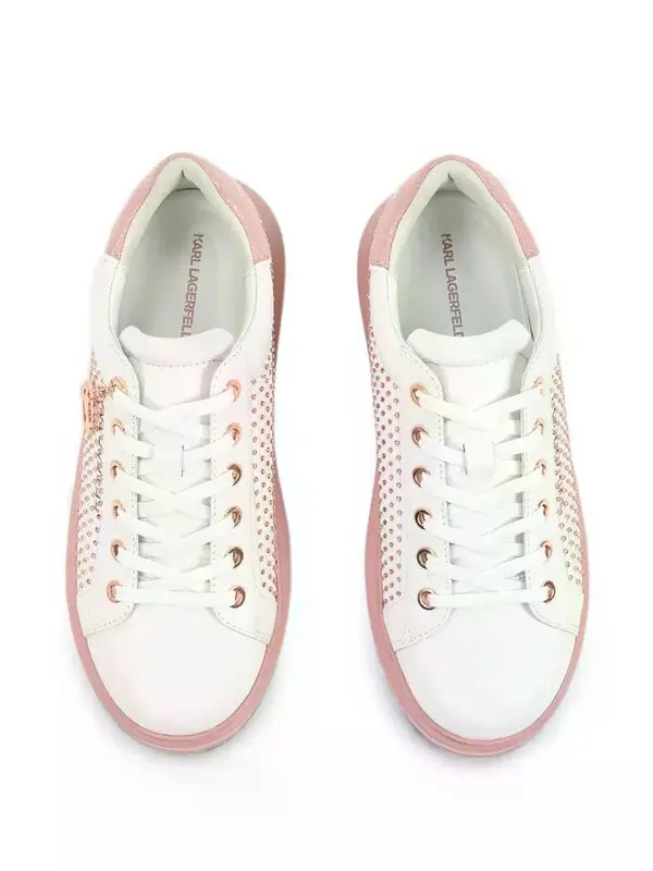 Karl Lagerfeld Crystal-embellished Leather Sneakers