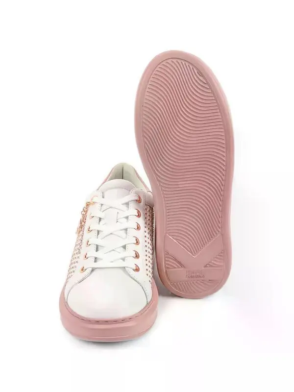 Karl Lagerfeld Crystal-embellished Leather Sneakers