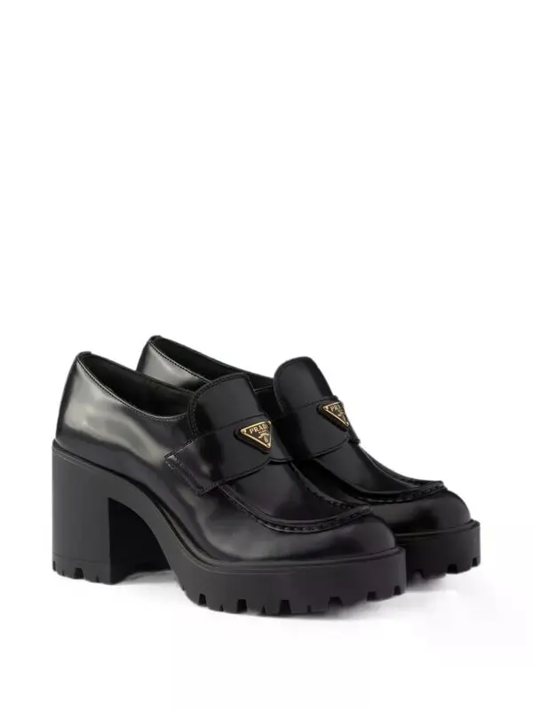 Prada Brushed-leather Loafers