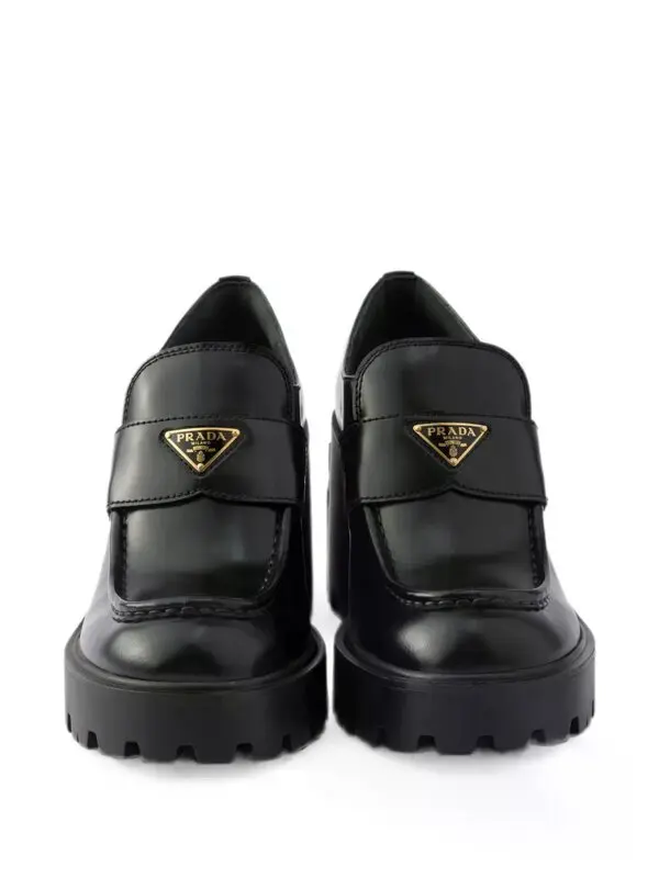 Prada Brushed-leather Loafers