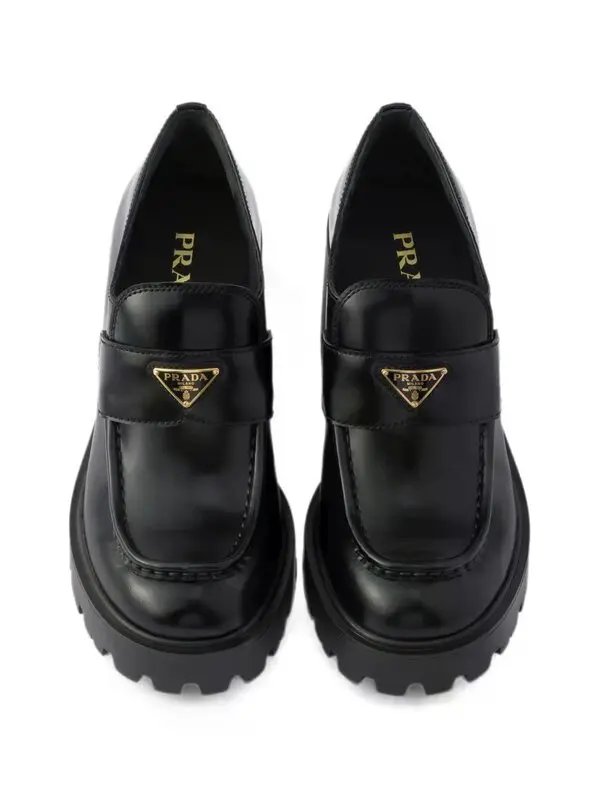 Prada Brushed-leather Loafers