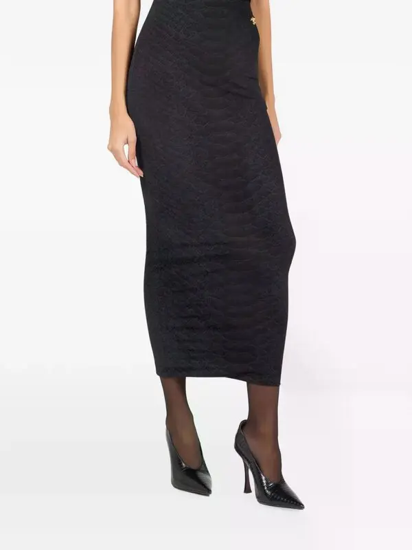 Roberto Cavalli Snake-texture Midi Skirt