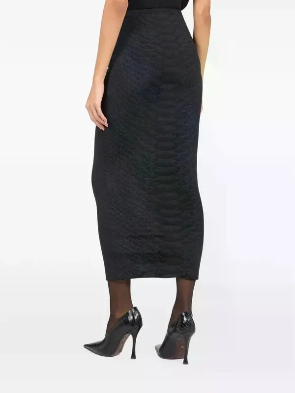 Roberto Cavalli Snake-texture Midi Skirt
