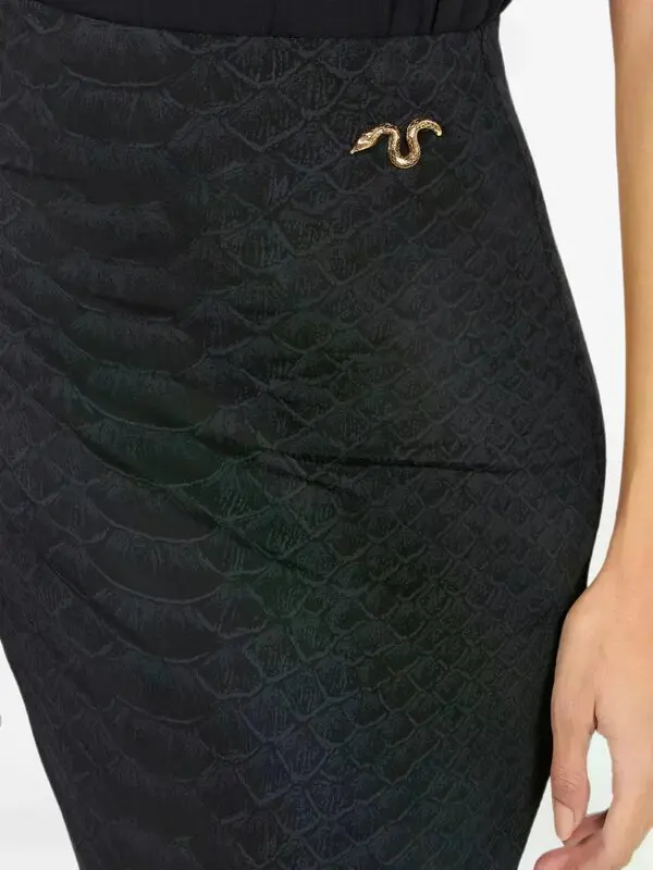 Roberto Cavalli Snake-texture Midi Skirt
