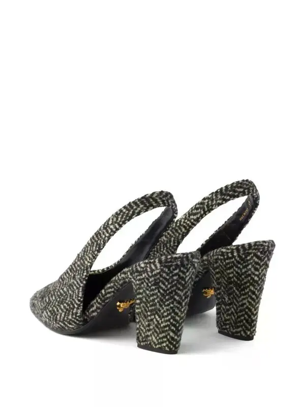 Prada Chevron Slingback Pumps - Black