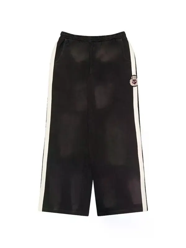 424 Crest Distressed-effect Track Pants - Black