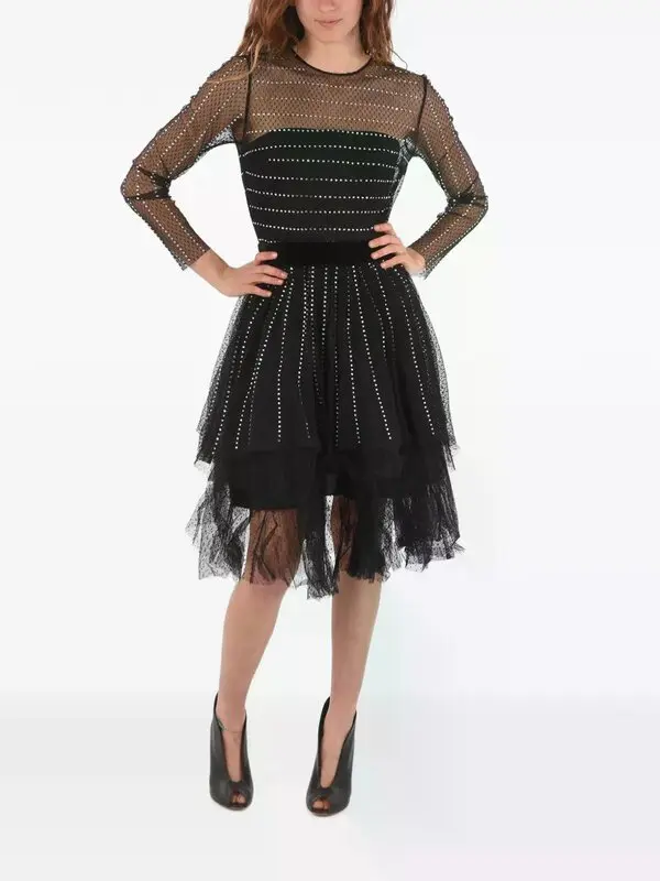 Philipp Plein Rhinestone Embellished Tulle Party Dress
