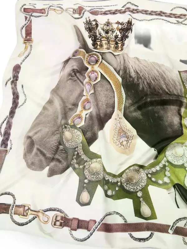 Acne Studios Horse-print Silk Scarf