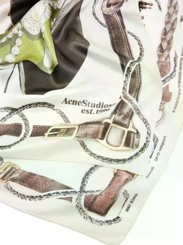 Acne Studios Horse-print Silk Scarf