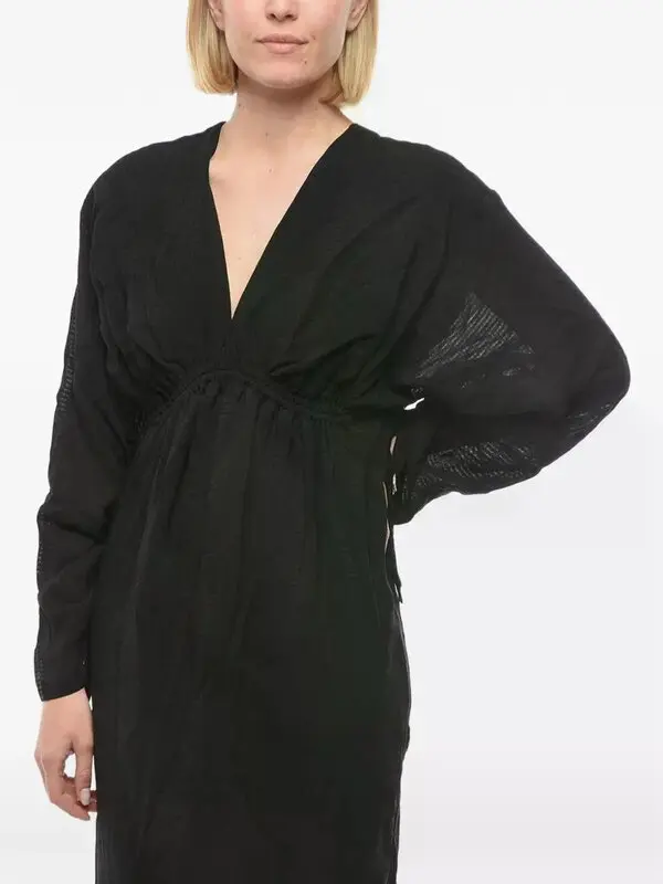 HERSKIND Ryan V-neck Midi Dress - Black