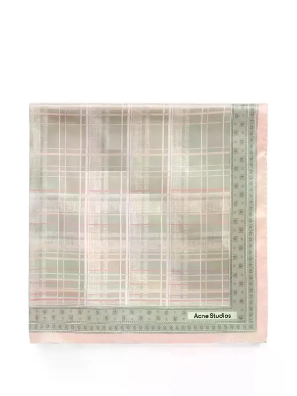 Acne Studios Check-print Scarf - Grey