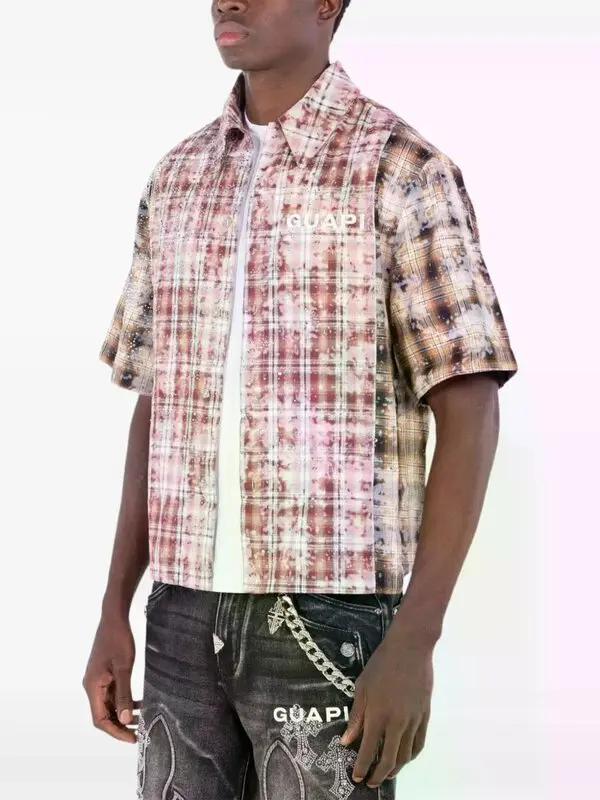 GUAPI Eclipse Rhinestone-embellished Plaid Shirt