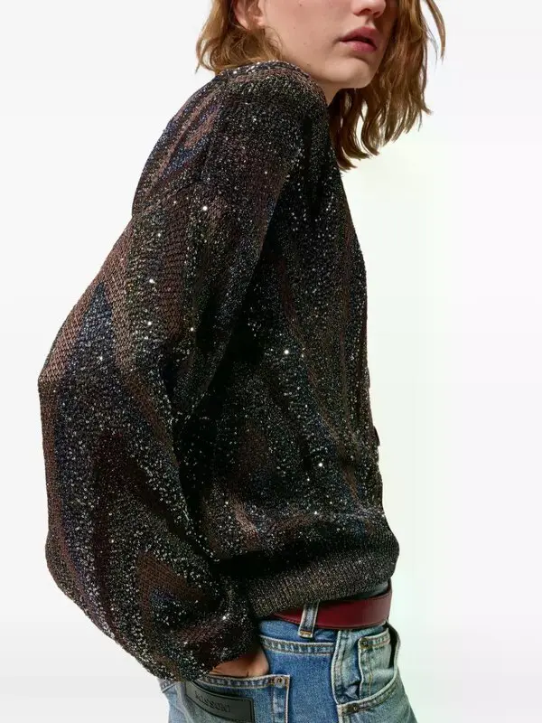 Missoni Sequin-embellished Zigzag-knit Cardigan