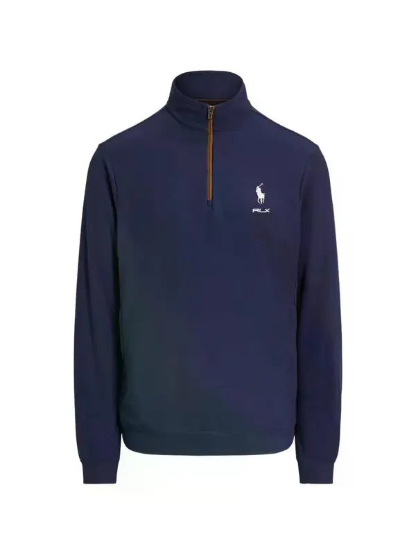 Rlx Ralph Lauren Polo Pony Half-zip Sweater - Blue