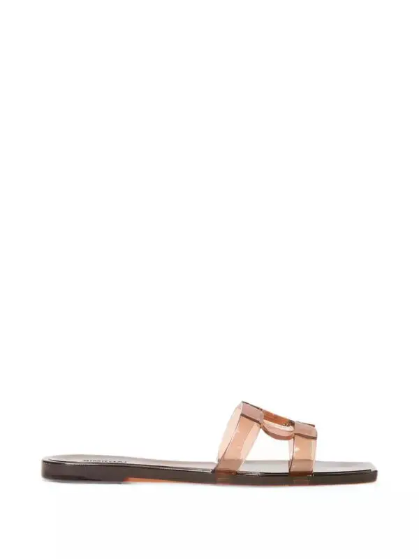 Simkhai Monogram Jelly Flat Slides - Neutrals