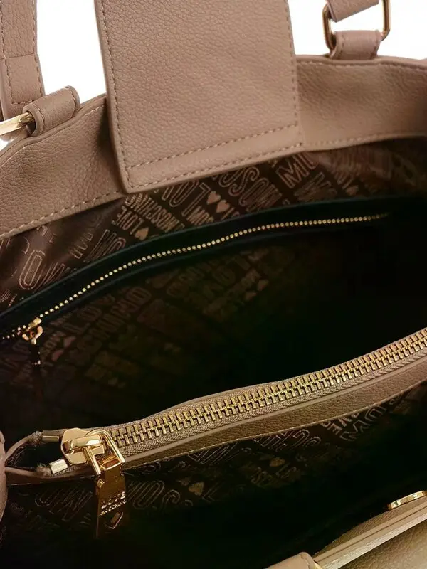 Moschino Logo-plaque Tote Bag - Neutrals