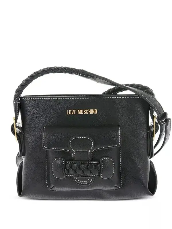 Moschino Braided Detail Contrasting Stitch Tote Bag
