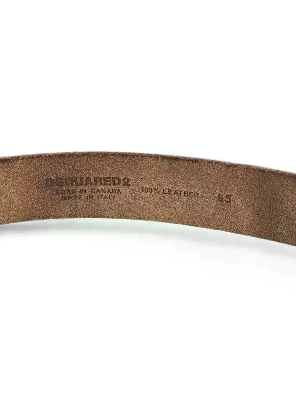 Dsquared2 Craquelé-effect Leather Belt