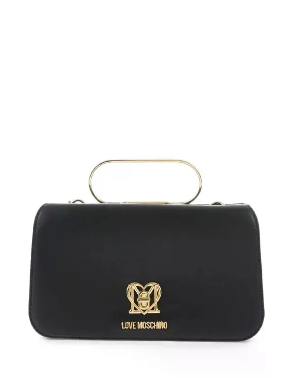 Moschino Logo-plaque Cutch Bag - Black