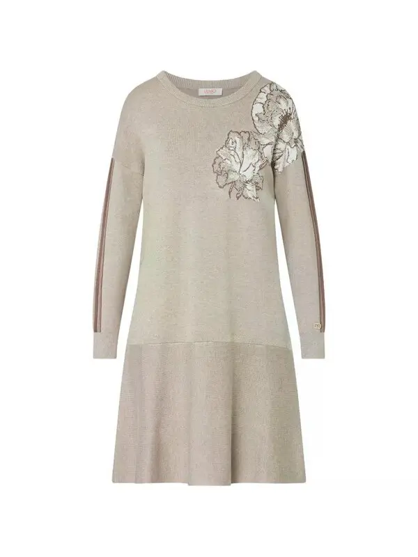 Liu Jo Short Jacquard Knit Dress - Neutrals