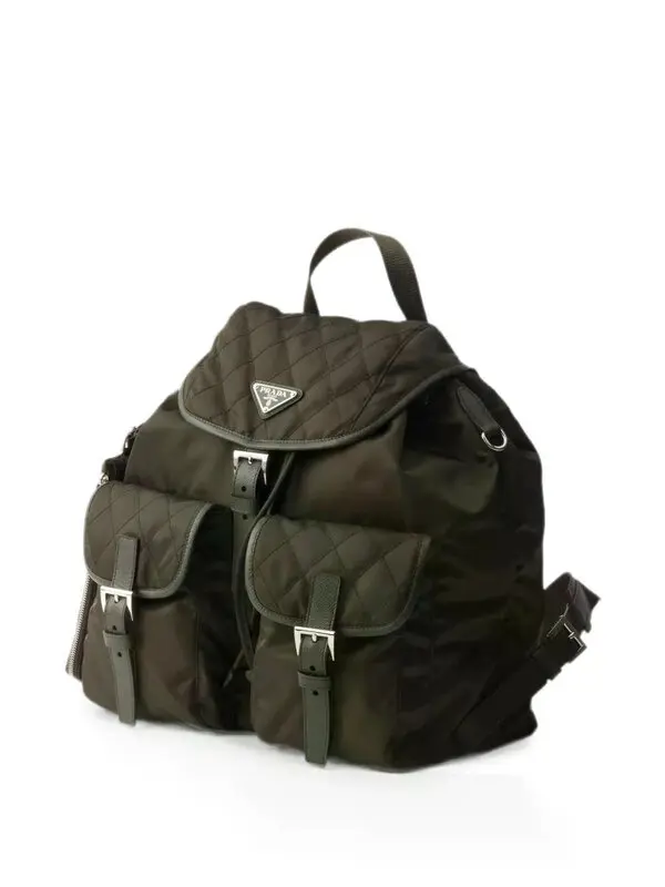 Prada Medium Quilted Re-nylon Backpack With Saffiano Leather Trim