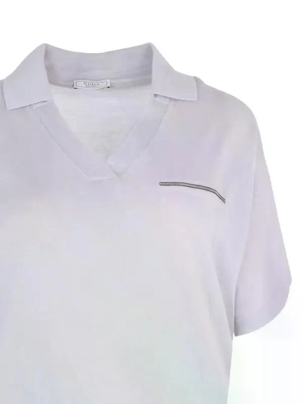 Peserico Fine Knit Spread Collar T-shirt