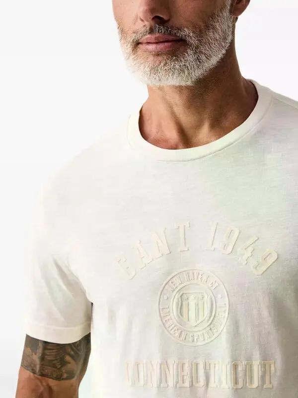 Gant Logo-print Slub-texture T-shirt