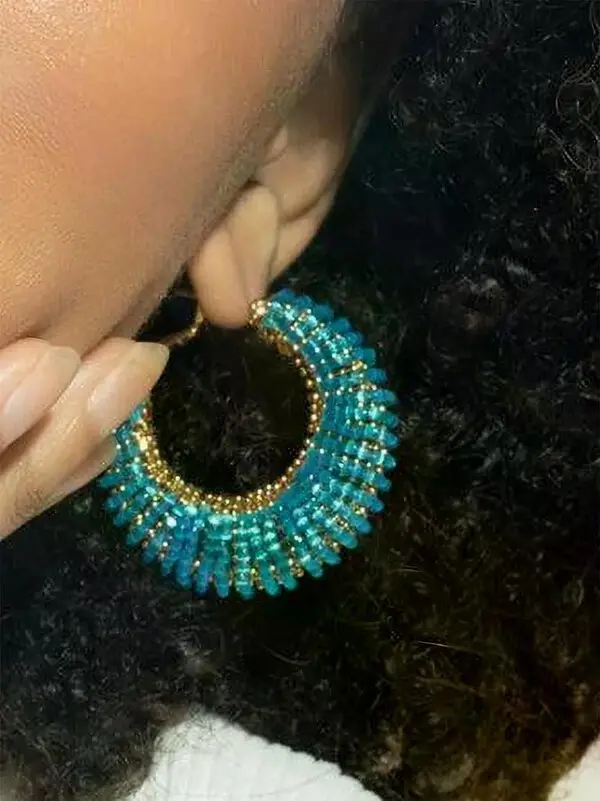 Gas Bijoux Izzia Beaded Hoop Earrings