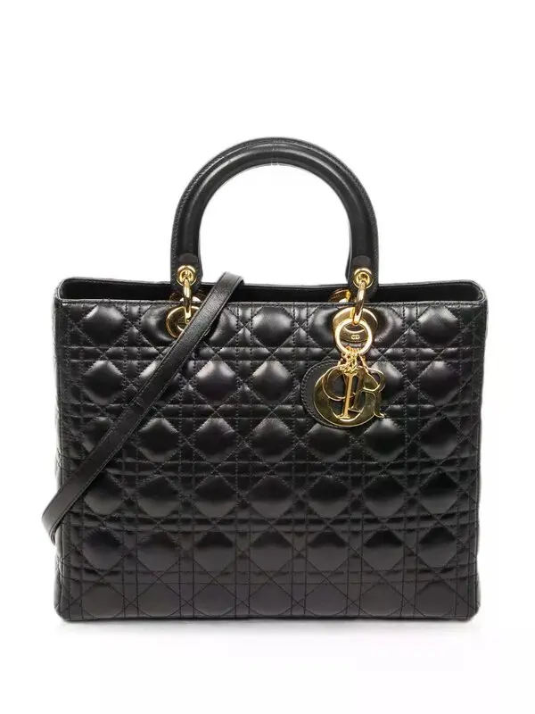 Dior Lady Cannage Tote Bag - Black