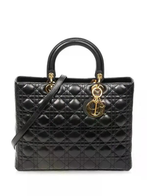 Dior Lady Cannage Tote Bag - Black