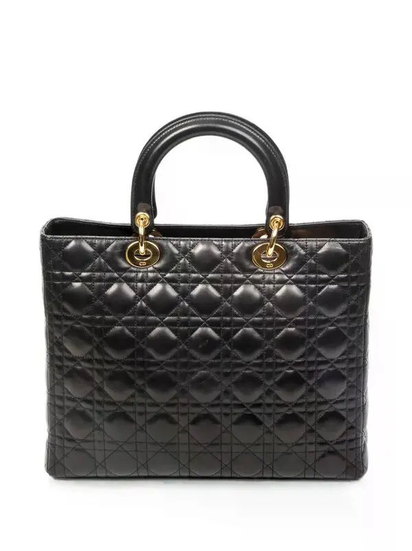 Dior Lady Cannage Tote Bag - Black