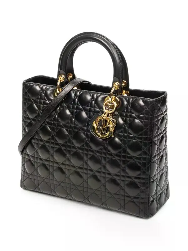 Dior Lady Cannage Tote Bag - Black