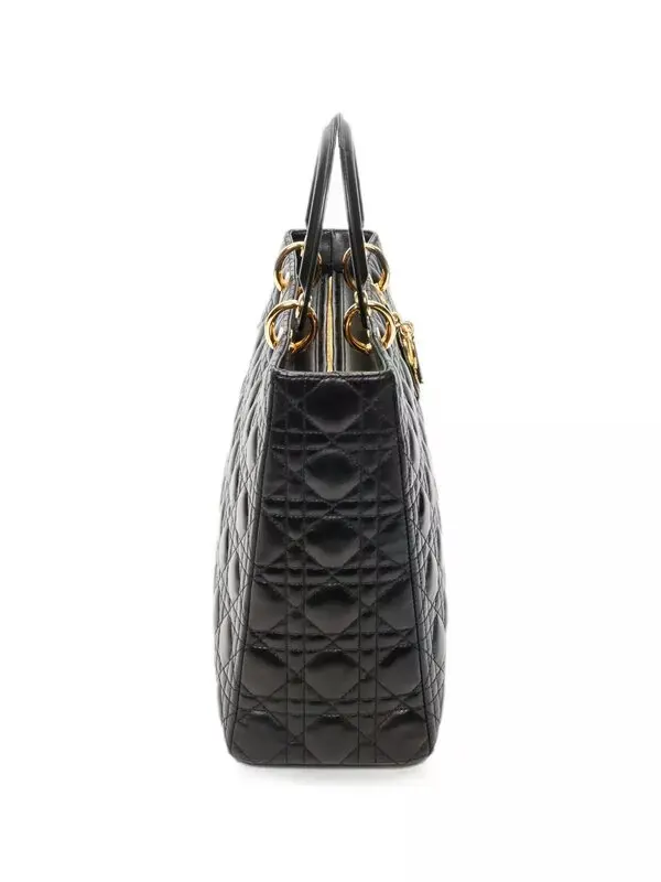 Dior Lady Cannage Tote Bag - Black