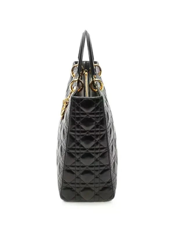 Dior Lady Cannage Tote Bag - Black