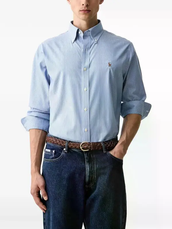 Polo Ralph Lauren Vertical-stripe Button-down Oxford Shirt - Blue